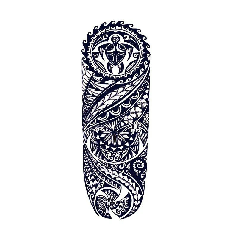 Samoan Totem Sleeve 3 - Semi-Permanent Tattoo