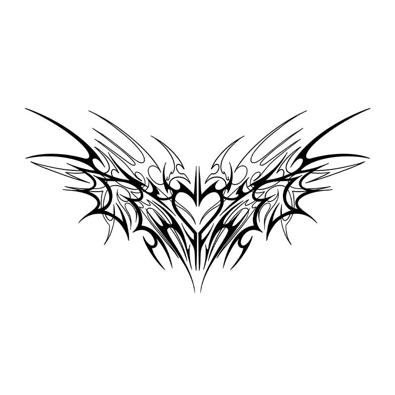 Succubus Heart Crest - Tribal Vector — Semi-Permanent Tattoo | InkOMG